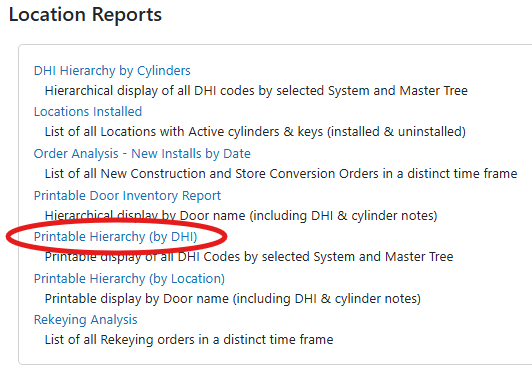 What is a Printable Hierarchy by DHI?